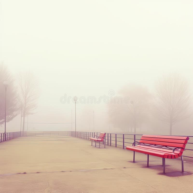 Park Bench in a Foggy Day - Filtered Image Processed Vintage Effect ...
