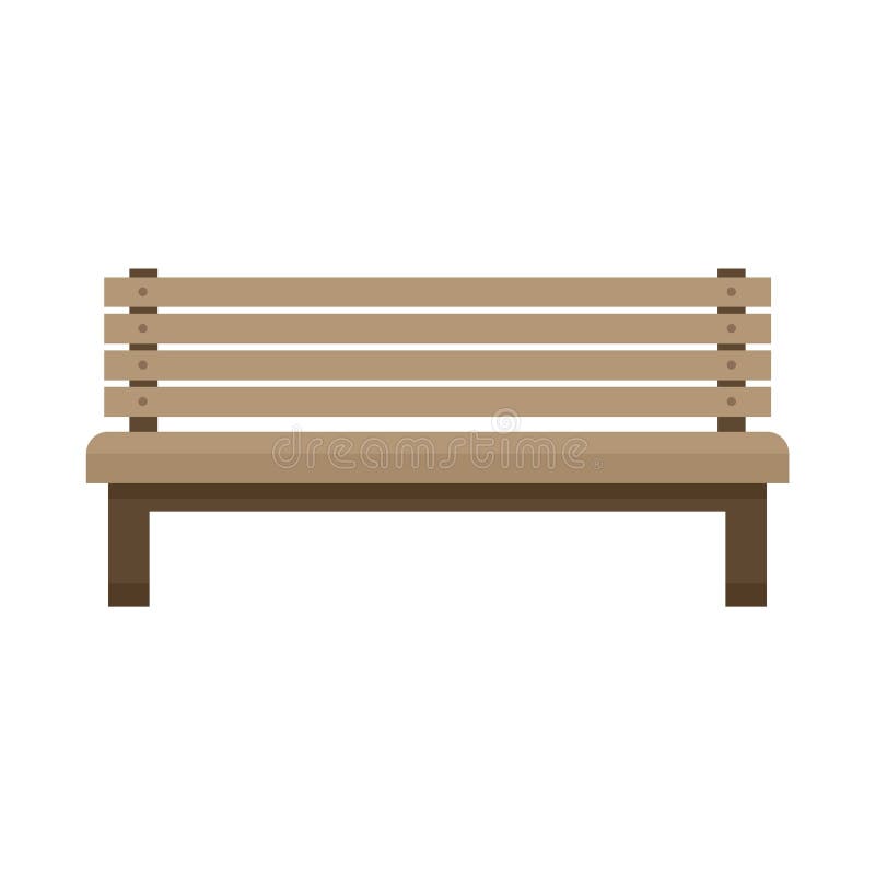 Park Bench Icon Flat Isolated Vector Stock Vector - Illustration of ...