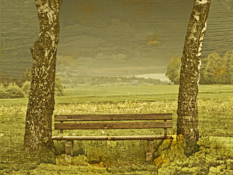 Park bench idyll stock image. Image of seat, nature, nostalgic - 50832983