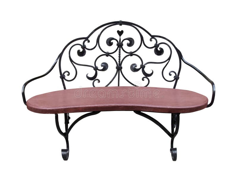 Rich Decorated Iron Park Bench Stock Photo - Image of path, wood: 5384238