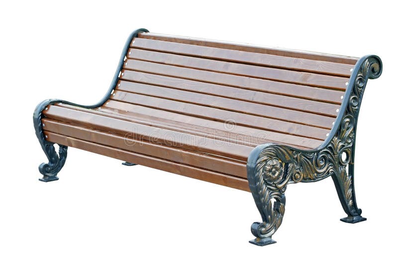 Park Bench Isolated on White Stock Image - Image of rough, comfortable ...