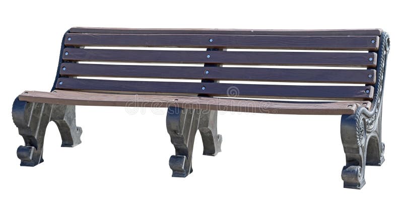 Park Bench Isolated on White Stock Photo - Image of board, comfortable ...