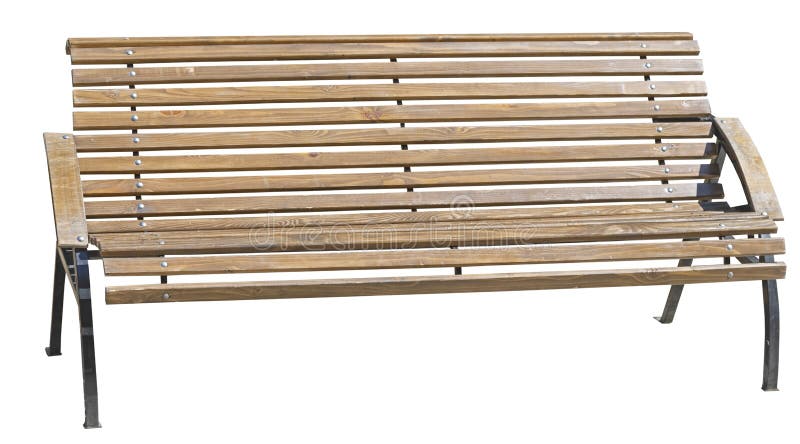 Park Bench Isolated on White Stock Photo - Image of leisure, outdoors ...