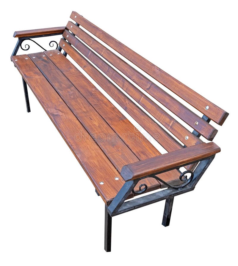 Park Bench Isolated on White Stock Image - Image of garden, sitting ...