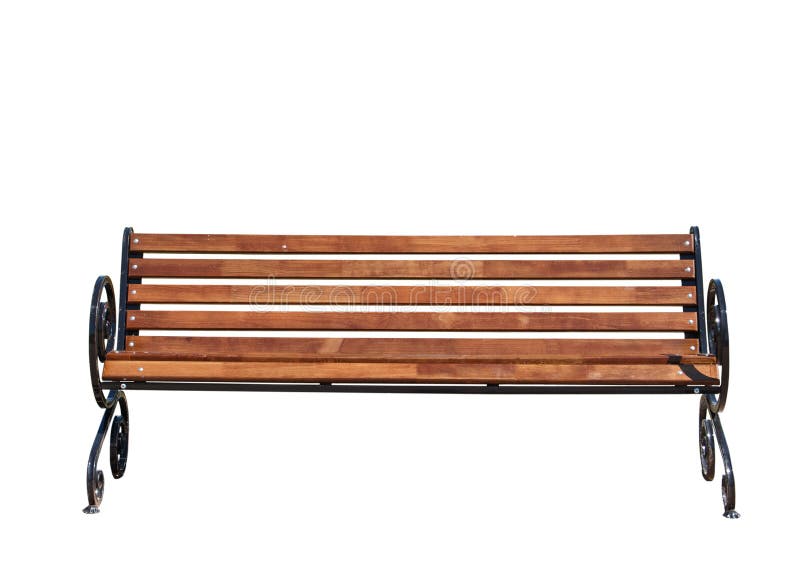 Park bench isolated stock photo. Image of interior, wood - 159777478