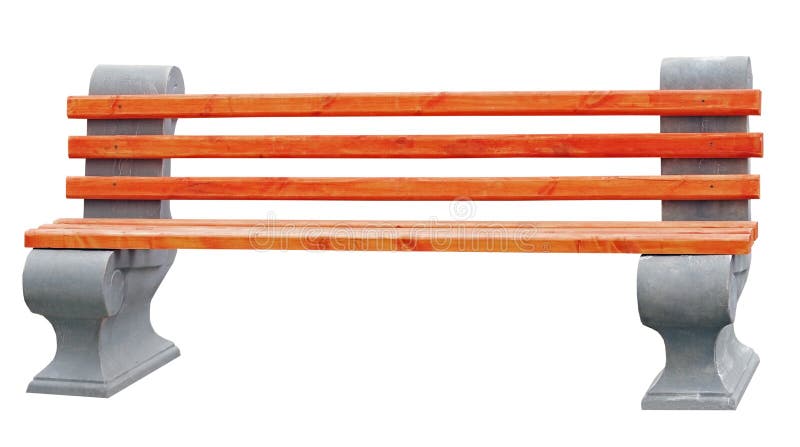 Park Bench Isolated on White Stock Photo - Image of leisure, outdoors ...