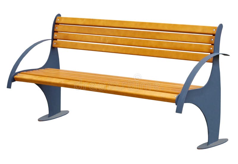 Park Bench Isolated on White Stock Photo - Image of length, seat: 109623410
