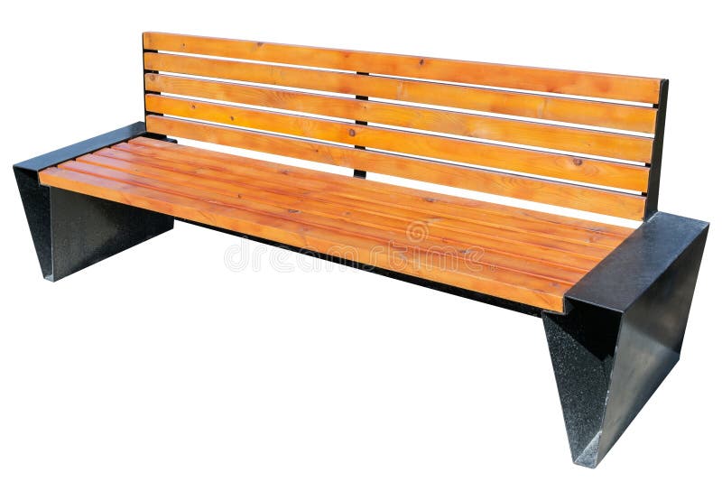 Park Bench Isolated on White Stock Photo - Image of exterior ...