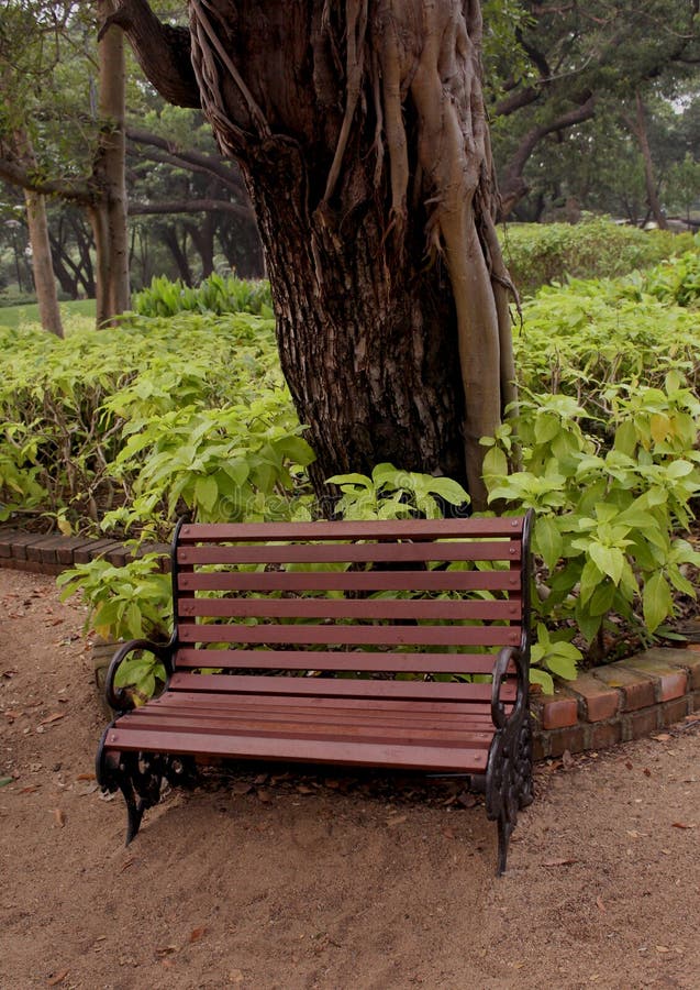 Park bench landscape stock image. Image of bricks, meditative - 64056891
