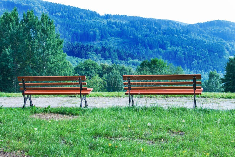 Park Bench in the Morning stock photo. Image of landscape - 57192396