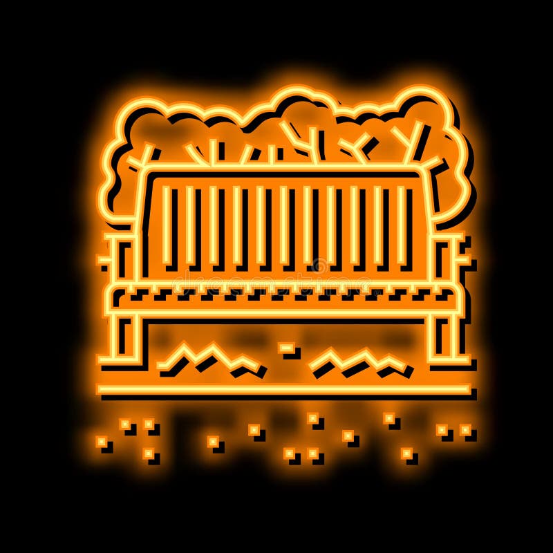 Park Bench Neon Glow Icon Illustration Stock Vector - Illustration of ...