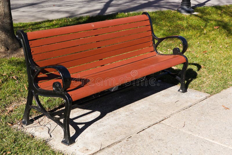 Park Bench stock image. Image of brown, university, campus - 85446101