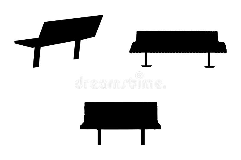 Park Bench Silhouette Vector, a Stock Illustration Symbol for Web ...