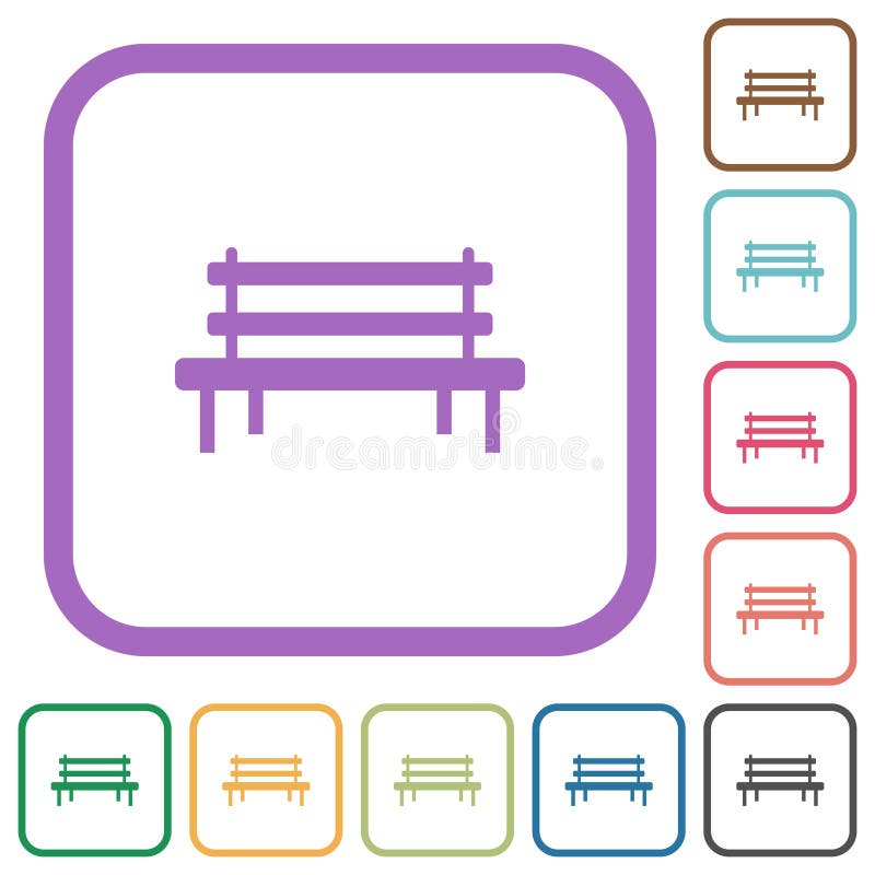 Park bench simple icons stock vector. Illustration of seat - 280916102