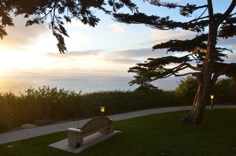 Park Bench Sunset stock photo. Image of park, clouds - 44494802