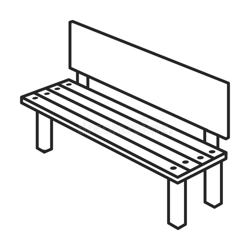 Park Bench Vector Icon.Outline.line Vector Icon Isolated On White ...