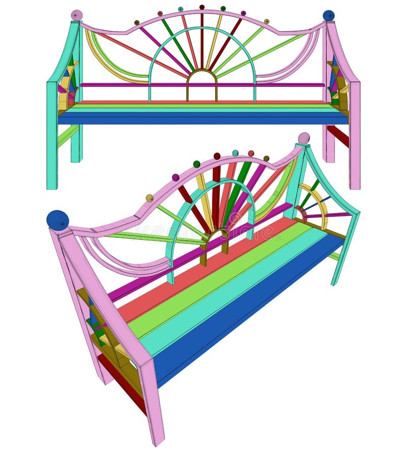 Park Bench Vector. Illustration Isolated on White Background Stock ...