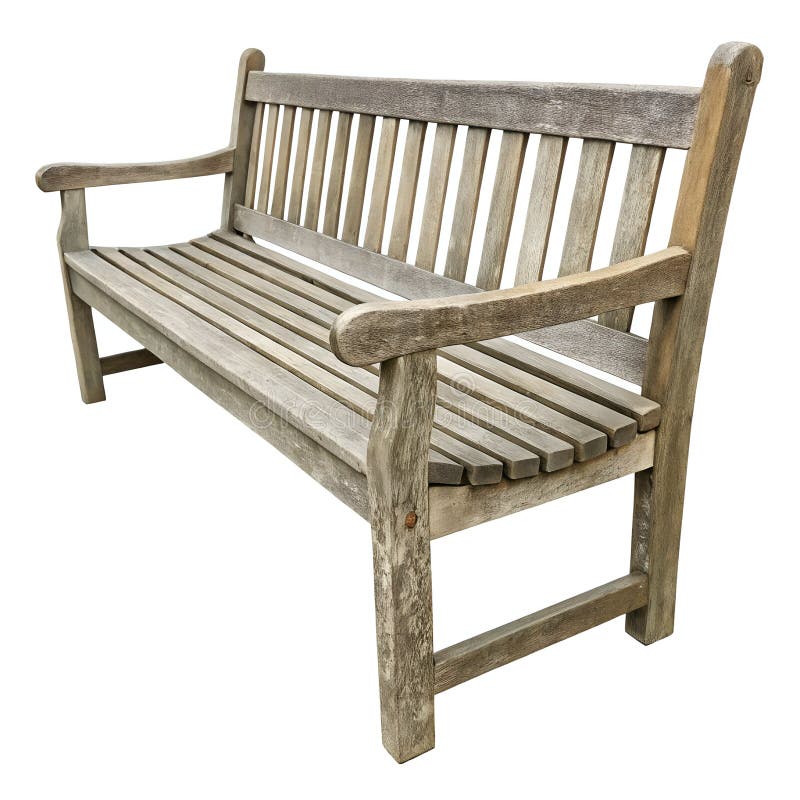 Park Bench on a White Background Stock Illustration - Illustration of ...