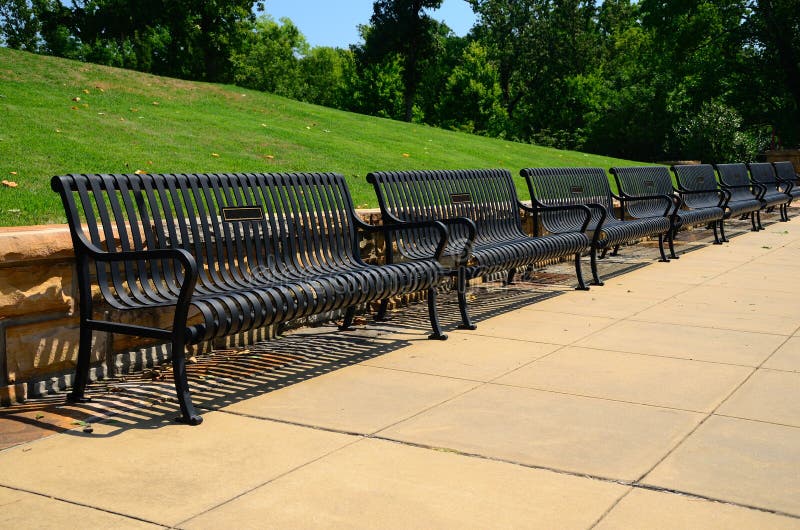 Park Benches stock image. Image of black, sidewalk, lawn - 20850059
