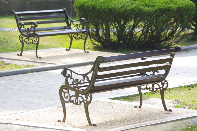 Park benches stock photo. Image of scene, chair, light - 24307086