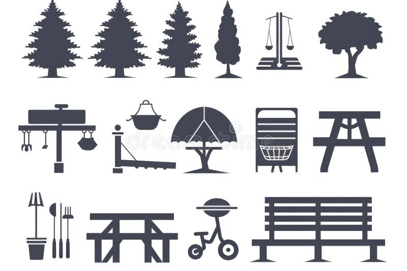 Park Benches in Different Styles and Designs Stock Image - Image of ...