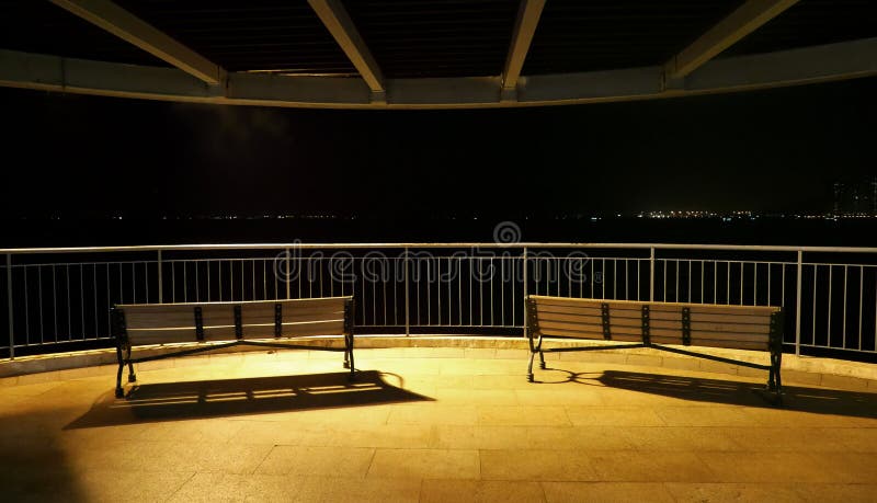 Park benches at night stock photo. Image of night, hong - 57180030
