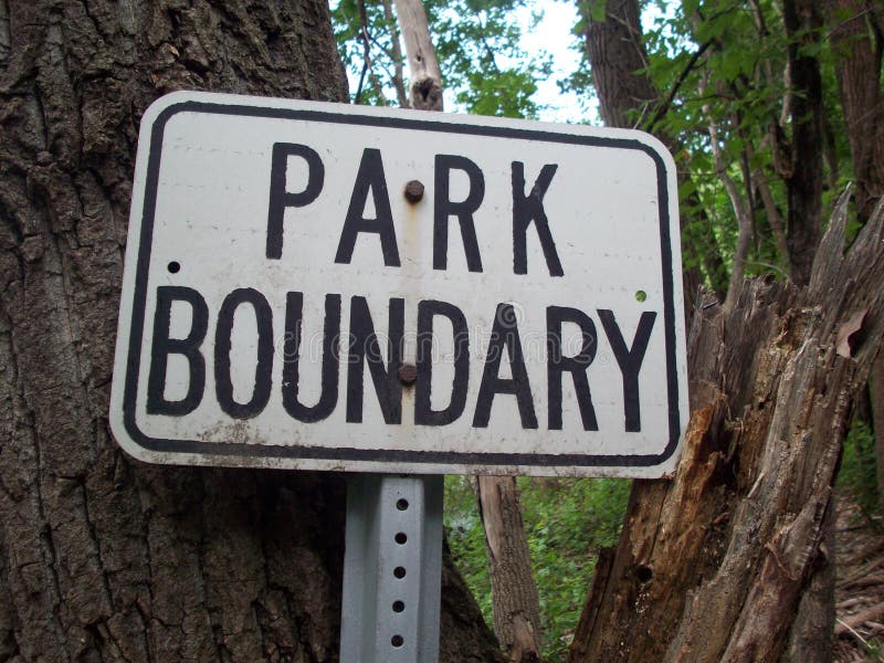 Park Boundary Sign stock image. Image of sign, center - 56137733