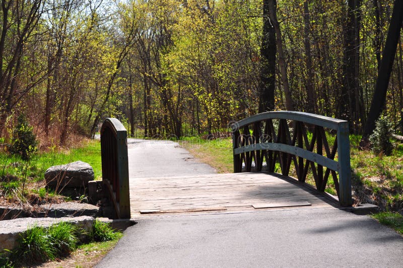 Park Bridge, Spring Landscape Stock Image - Image of pathway, nature ...