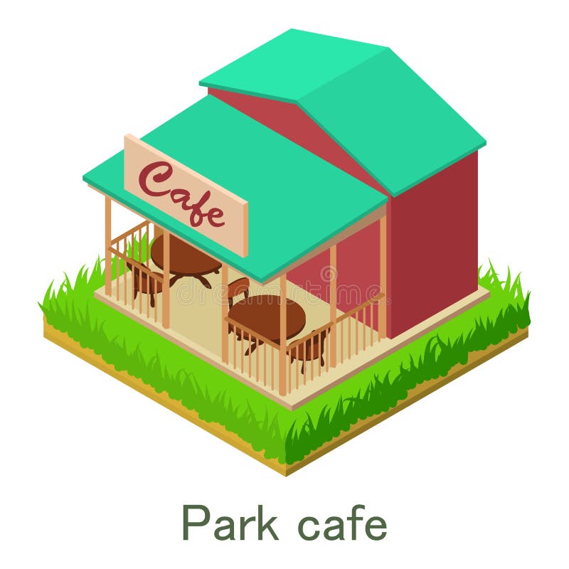 Top View of Park with Fountain Icon, Cartoon Style Stock Vector ...