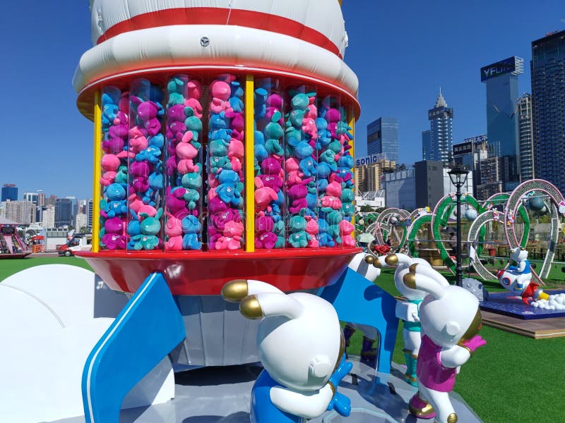 A Park with Cartoon Characters Editorial Stock Image - Image of leisure ...