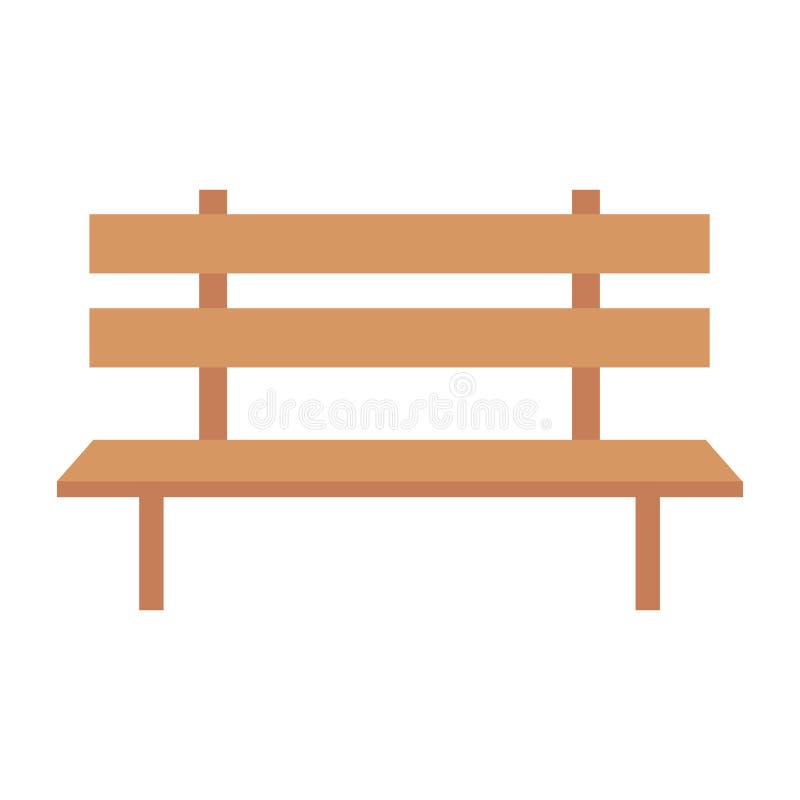Park chair wooden icon stock vector. Illustration of flat - 128865699