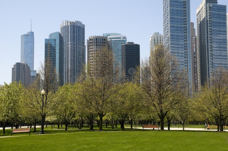 Park in Chicago stock image. Image of blue, chicago, park - 19682153