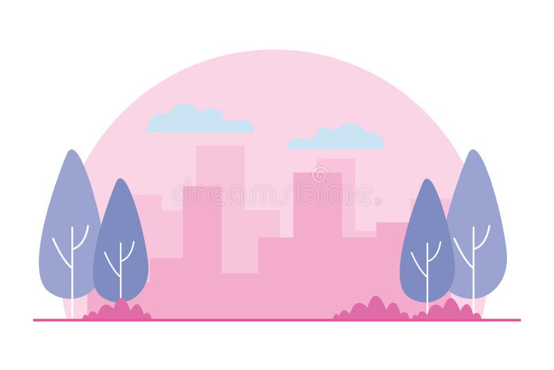 Park and cityscape stock vector. Illustration of nature - 140691597