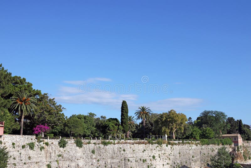 Park Corfu town Greece stock photo. Image of stone, europe - 61230412