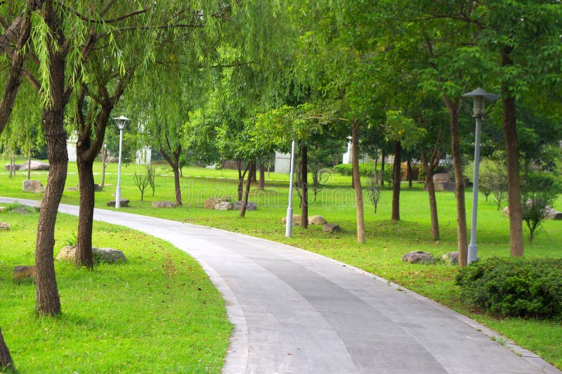 Park Corridor stock photo. Image of city, leaf, direction - 21747612