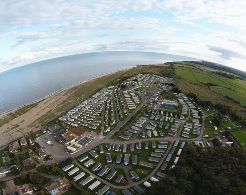 Park Dean Kessingland Beach in Suffolk Stock Photo - Image of drone ...