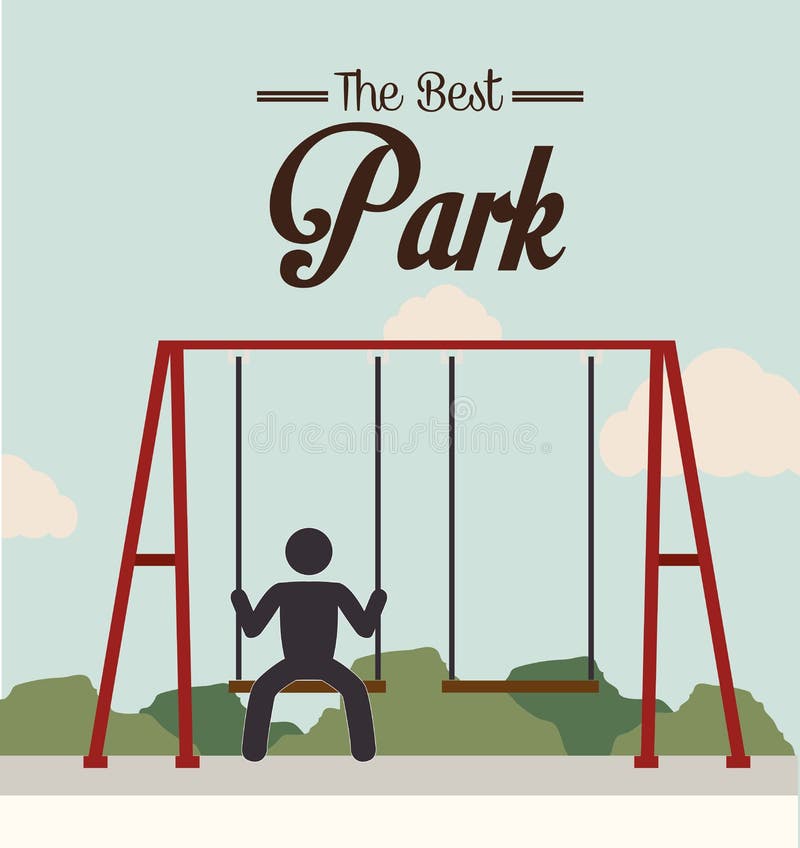 Park Design Over Landscape Background Vector Illustration Stock Vector ...