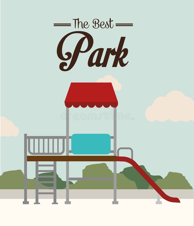 Park Design Over Landscape Background Vector Illustration Stock Vector ...