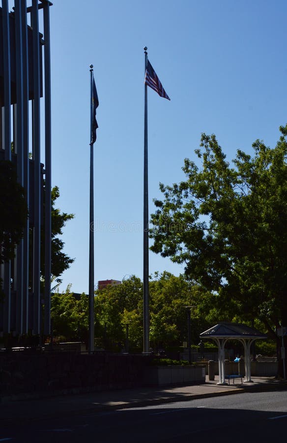 Park in Downtown Eugene in Summer, Oregon Stock Photo - Image of united ...