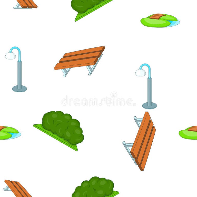 Park Equipment Pattern, Cartoon Style Stock Vector - Illustration of ...