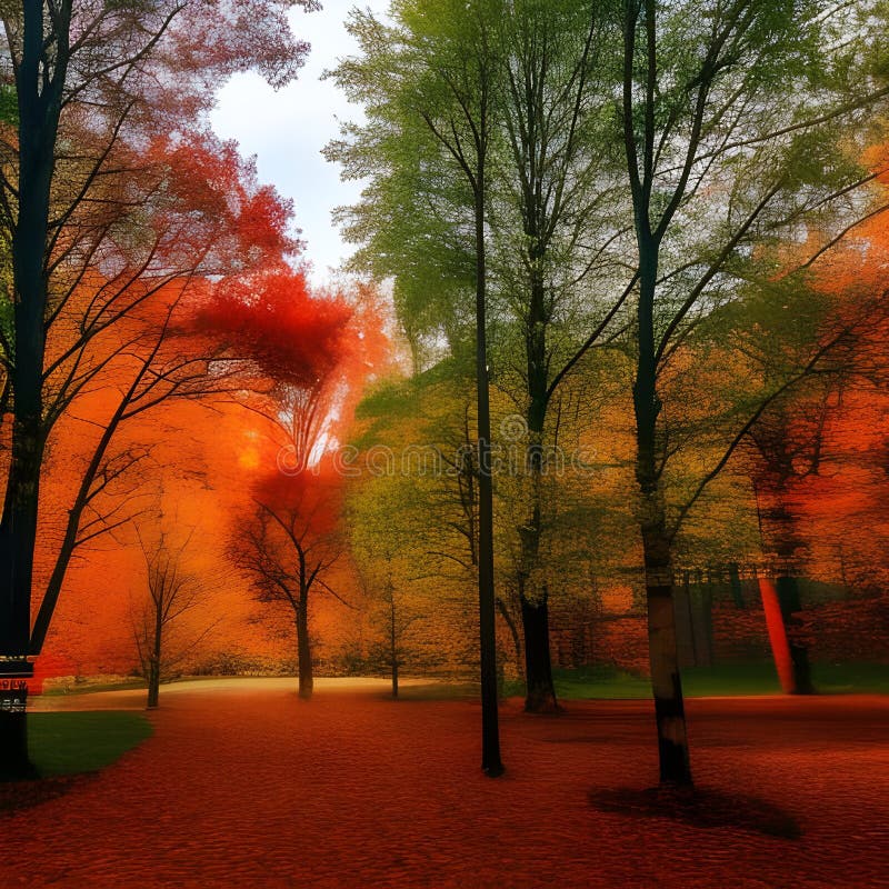 Park in Fall stock illustration. Illustration of scene - 291779619