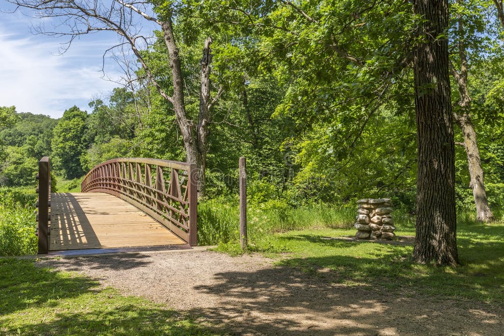 Park Footbridge stock image. Image of landscape, park - 74310571