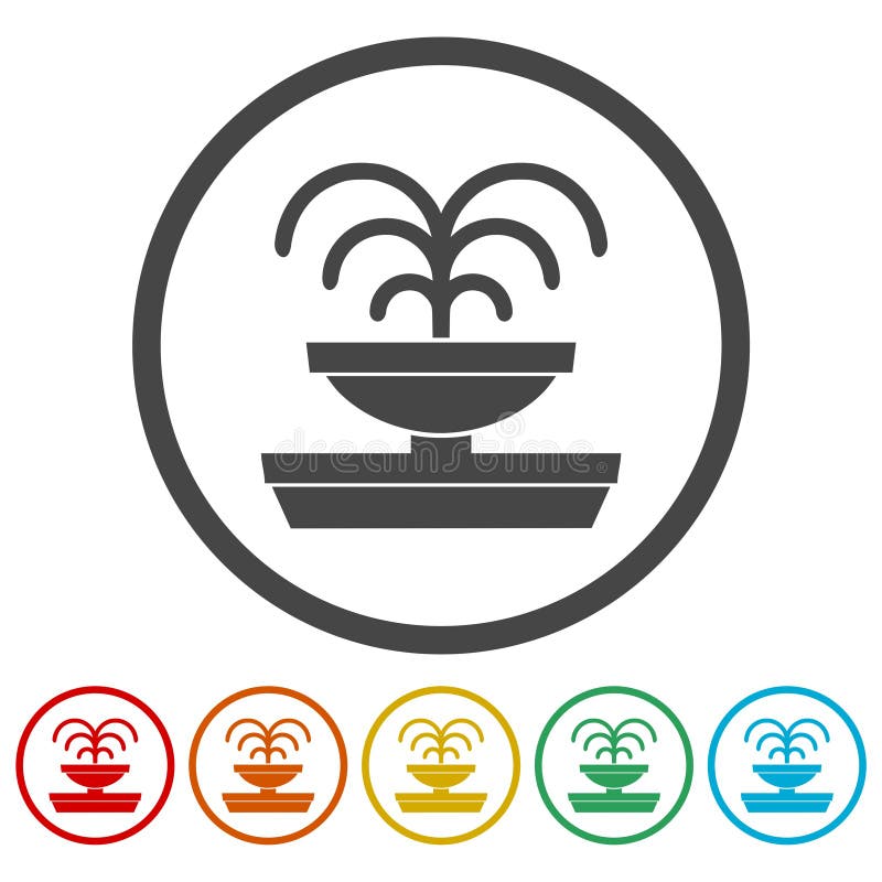 Park Fountain Icons Set - Illustration Stock Vector - Illustration of ...