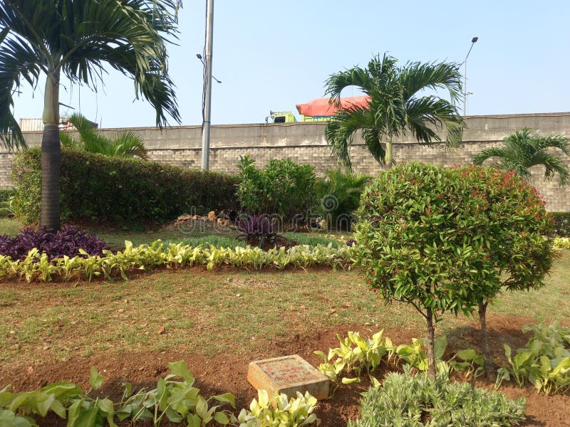 Park by the freeway stock image. Image of grass, village - 270422283