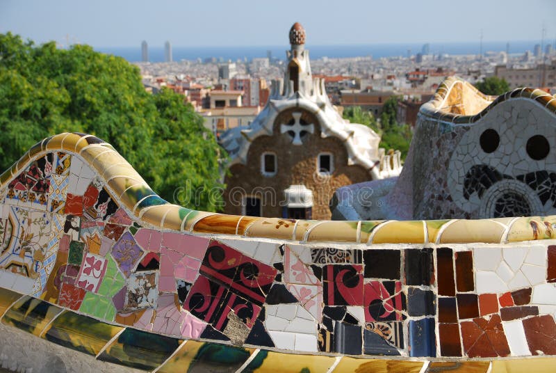 Park Guel in Barcelona editorial photo. Image of batllo - 84006096