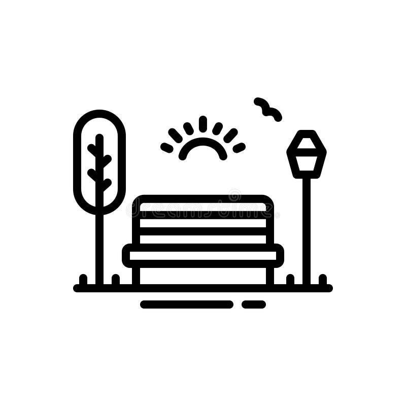 Black Line Icon for Park, Ground and Turf Stock Illustration ...