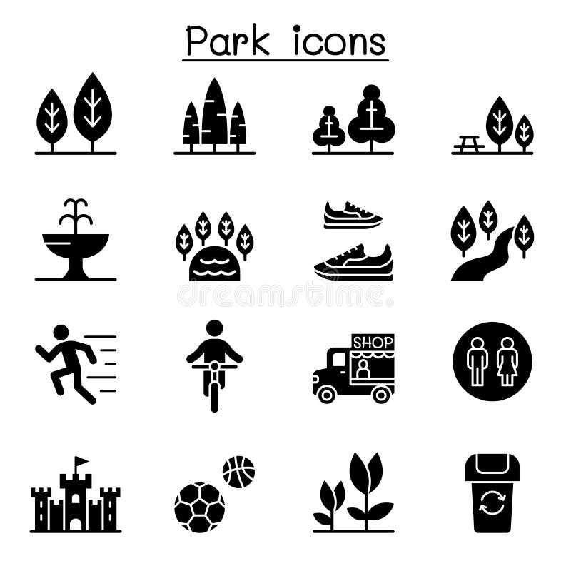 Park icon set stock vector. Illustration of minimal - 157266456