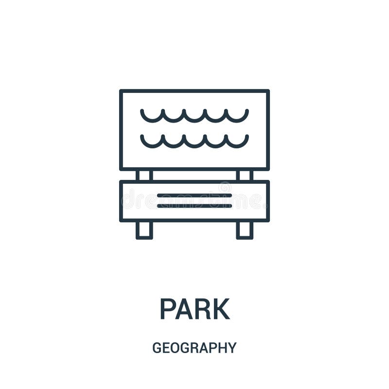 Park Icon Vector from Geography Collection. Thin Line Park Outline Icon ...