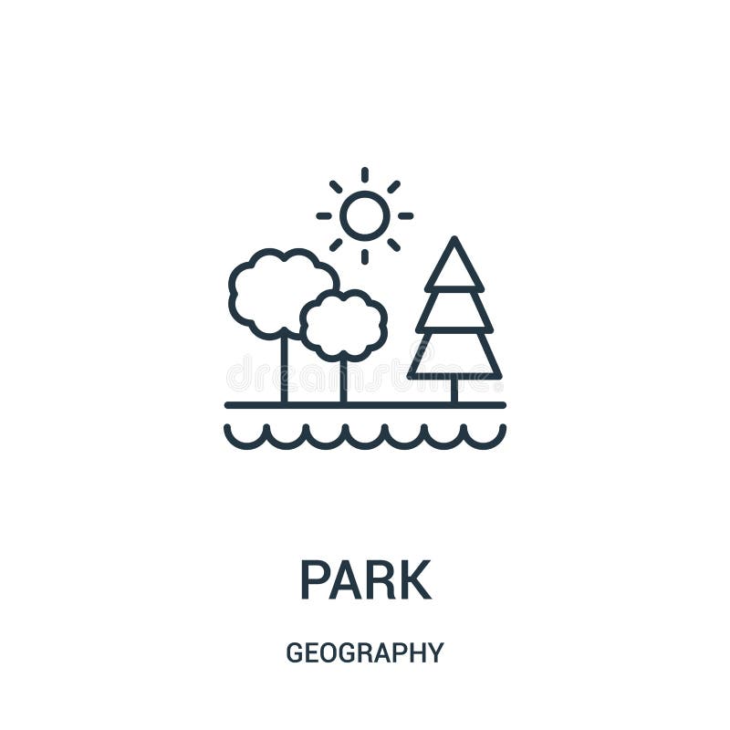 Park Icon Vector from Geography Collection. Thin Line Park Outline Icon ...