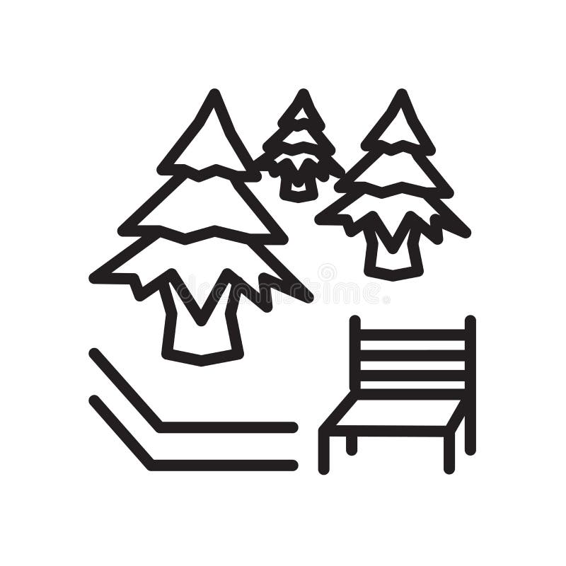 Park Icon Vector Isolated on White Background, Park Sign , Linear ...